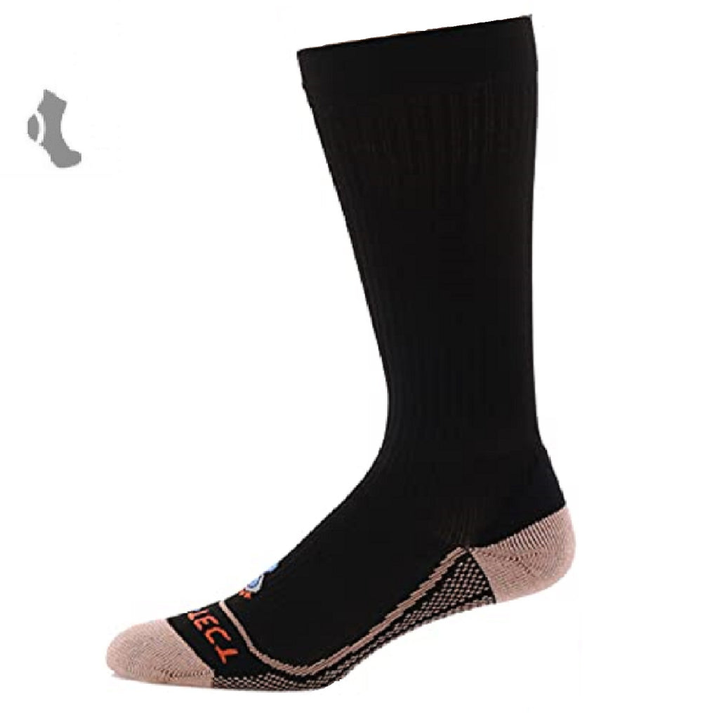 Black Over The Calf Copper Compression Socks - Pro-Tect Copper Socks