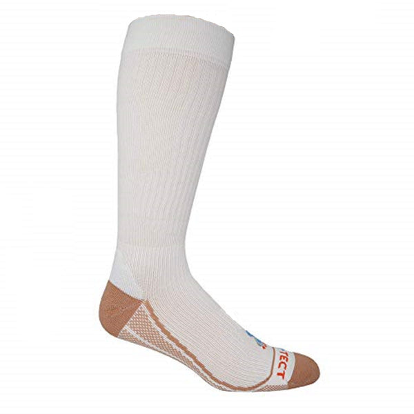 White Over The Calf Copper Compression Socks - Pro-Tect Copper Socks